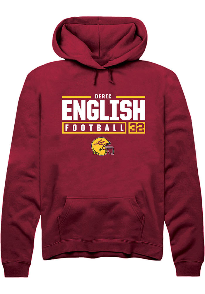 Deric English Arizona State Sun Devils Mens NIL Stacked Box Hoodie - MAROON