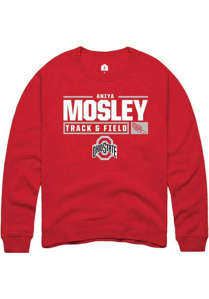 Aniya Mosley Mens Red Ohio State Buckeyes NIL Stacked Box Long Sleeve ...