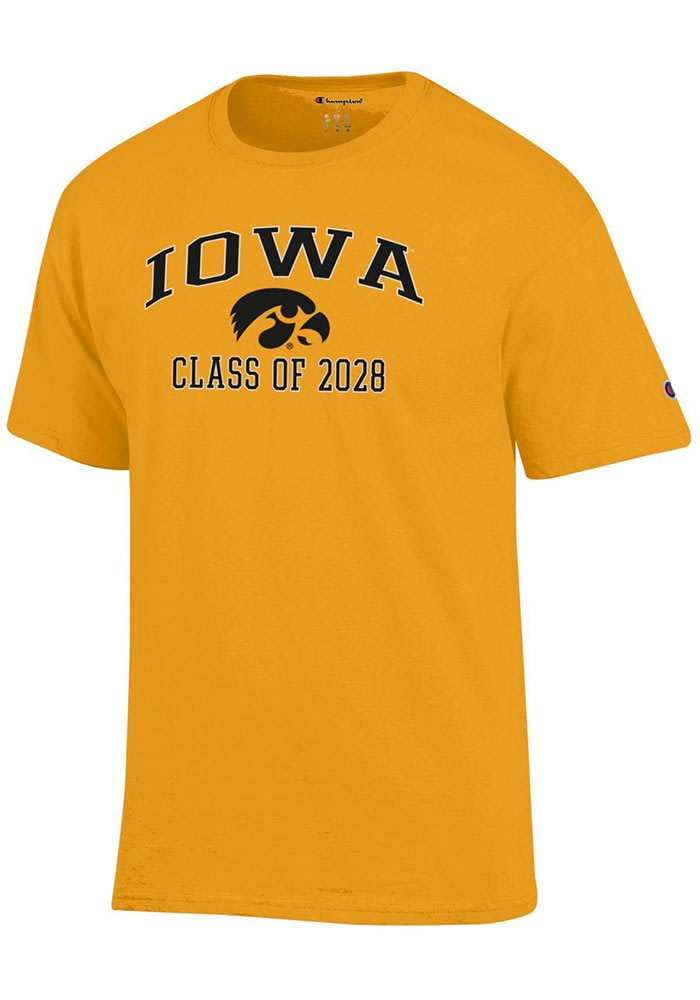 Champion Iowa Hawkeyes GOLD Font Class of 2028 Jersey Short Sleeve T ...