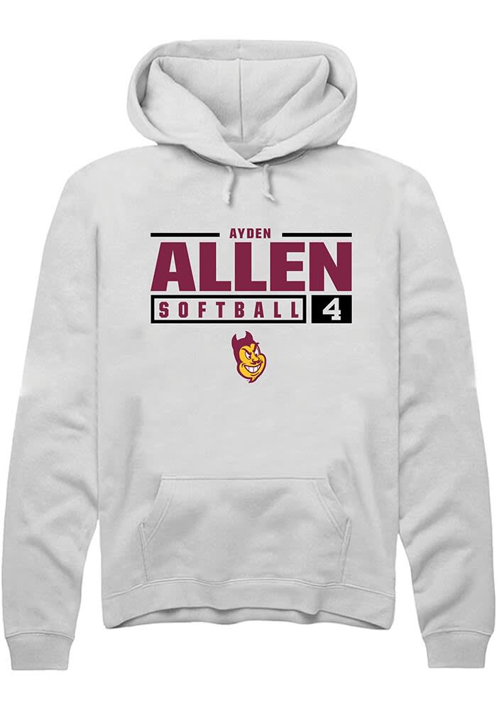 Ayden Allen Arizona State Sun Devils Mens WHITE NIL Stacked Box Hoodie ...
