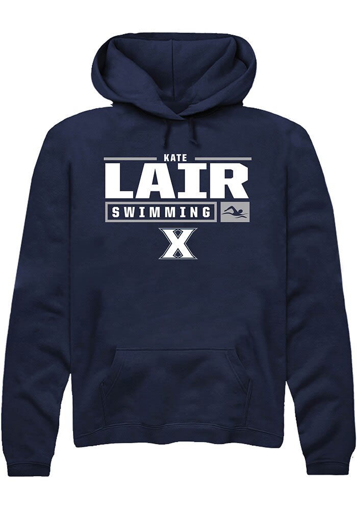 Kate Lair Xavier Musketeers Mens NAVY NIL Stacked Box Hoodie - 2476001071