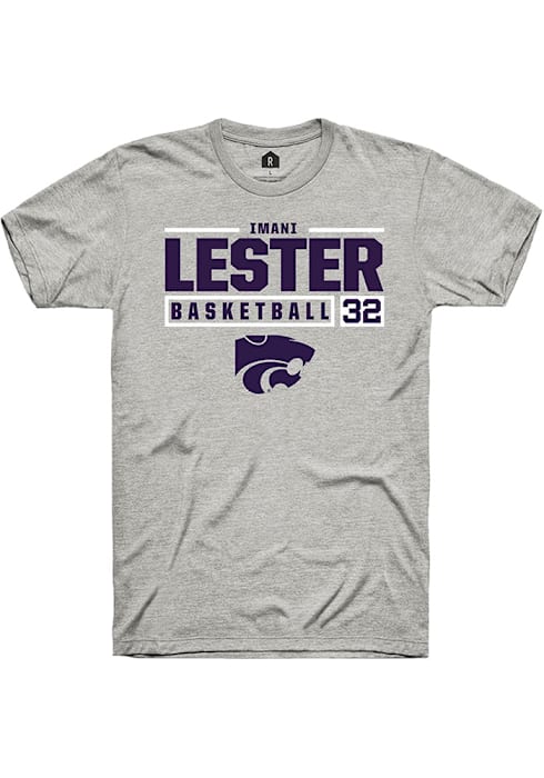 Imani Lester Wildcats Rally Ash NIL Stacked Box Short Sleeve T Shirt