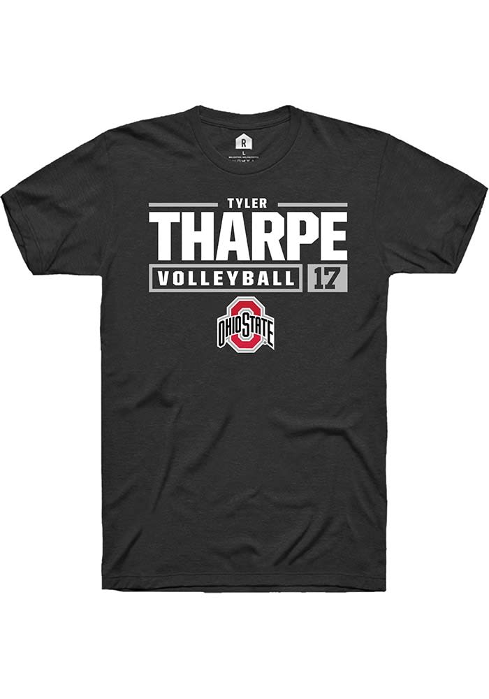 Tyler Tharpe Ohio State Buckeyes Rally BLACK NIL Stacked Box Short ...