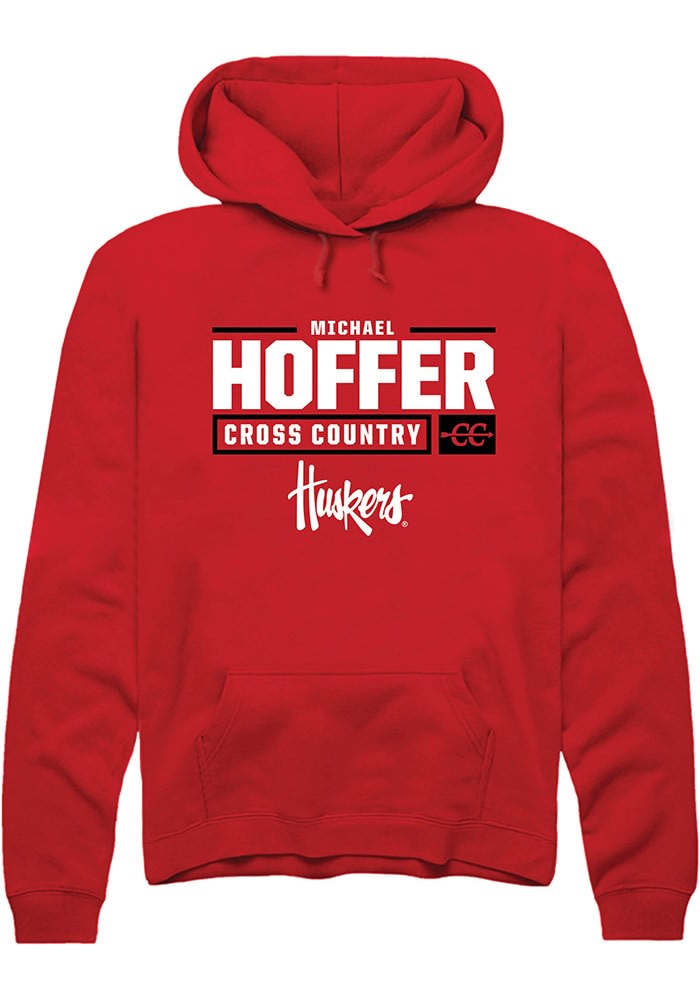 Michael Hoffer Mens Red Nebraska Cornhuskers NIL Stacked Box Hoodie ...