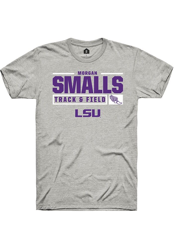 Morgan Smalls LSU Tigers Rally ASH NIL Stacked Box Short Sleeve T Shirt ...