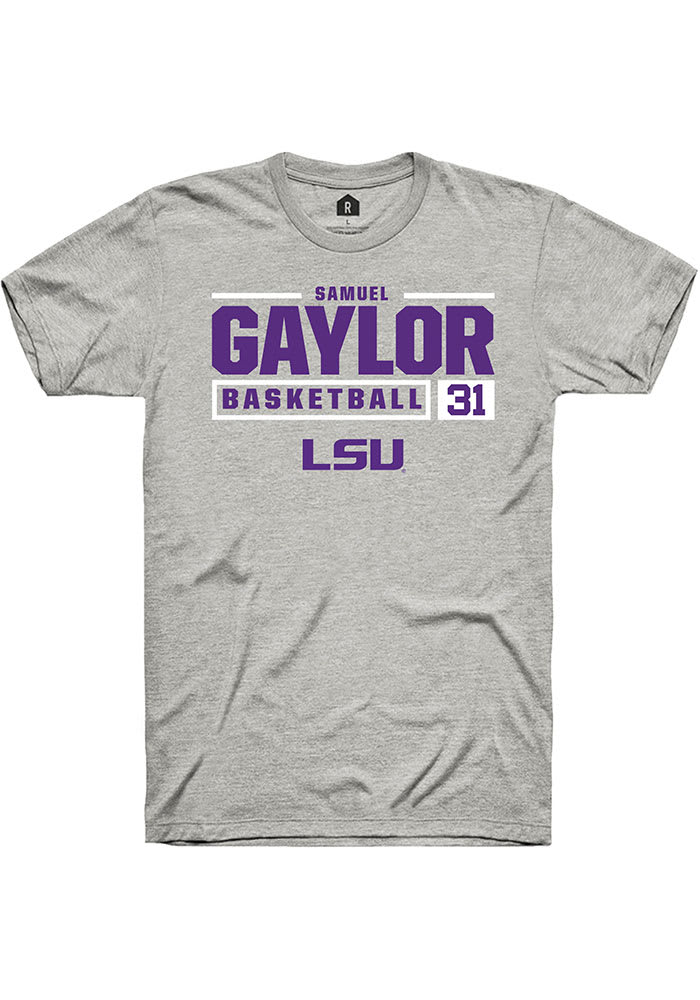 Samuel Gaylor LSU Tigers Rally ASH NIL Stacked Box Short Sleeve T Shirt ...