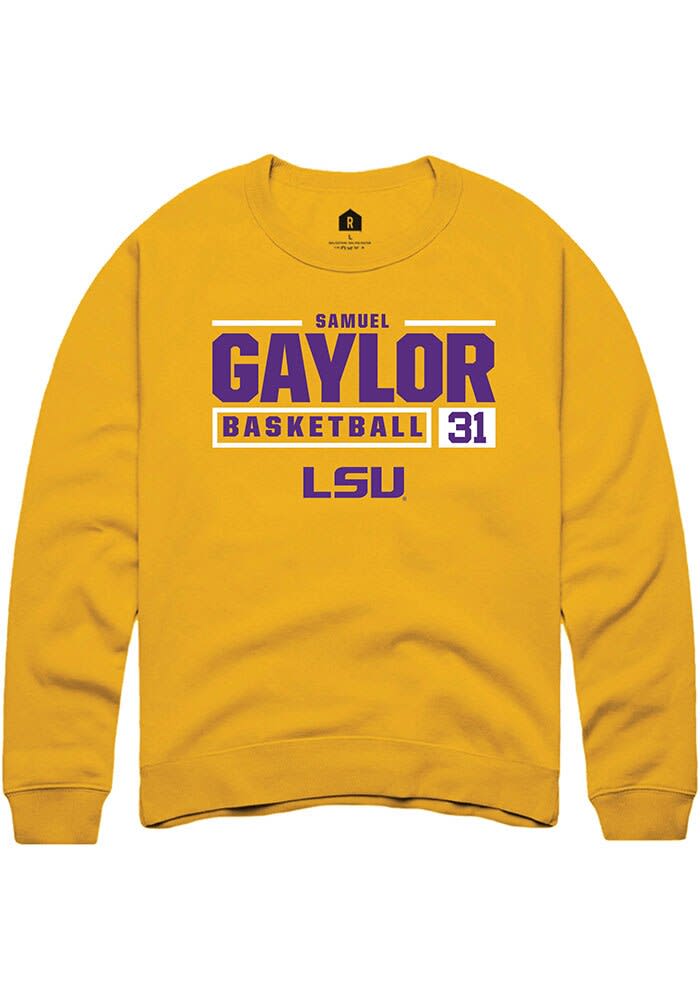 Samuel Gaylor LSU Tigers Mens GOLD NIL Stacked Box Crew Sweatshirt ...