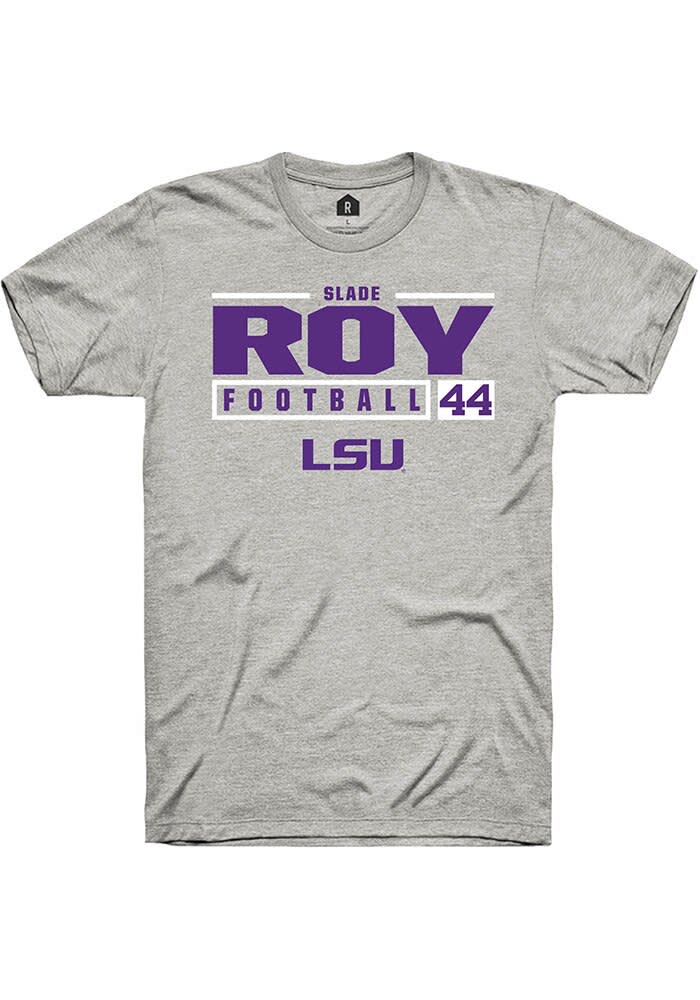 Slade Roy LSU Tigers Rally ASH NIL Stacked Box Short Sleeve T Shirt ...