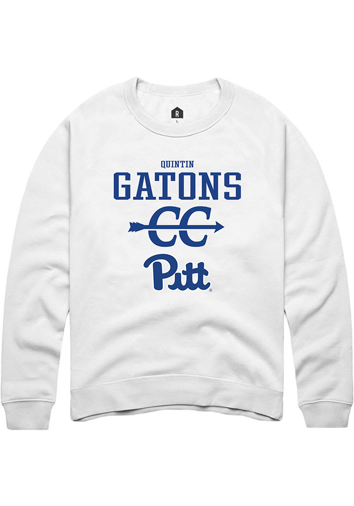 Quintin Gatons Mens WHITE Pitt Panthers NIL Sport Icon Long Sleeve Crew ...