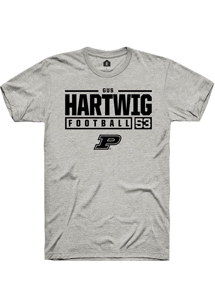 Gus Hartwig ASH Purdue Boilermakers NIL Stacked Box Short Sleeve T ...
