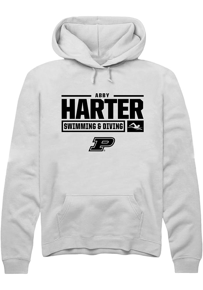 Abby Harter Purdue Boilermakers Mens White NIL Stacked Box Hoodie ...