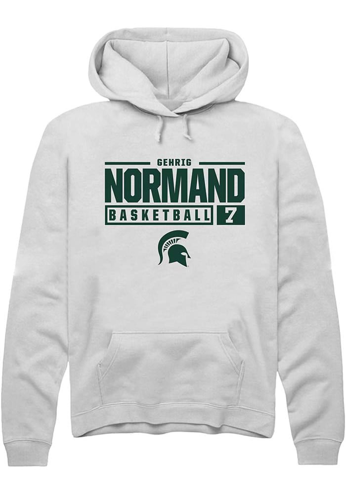 Gehrig Normand Mens White Michigan State Spartans NIL Stacked Box ...