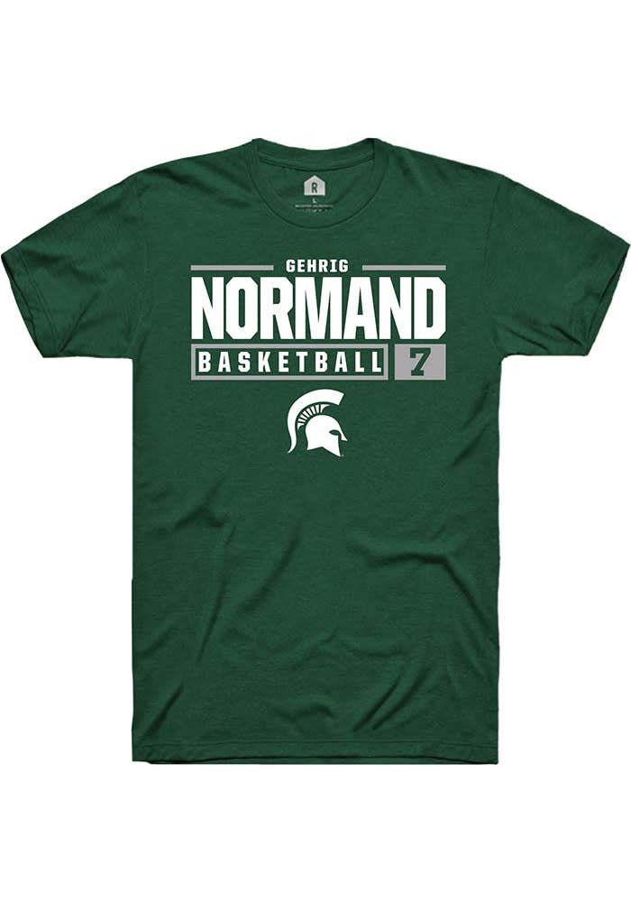 Gehrig Normand DARKGREEN Michigan State Spartans NIL Stacked Box Short ...