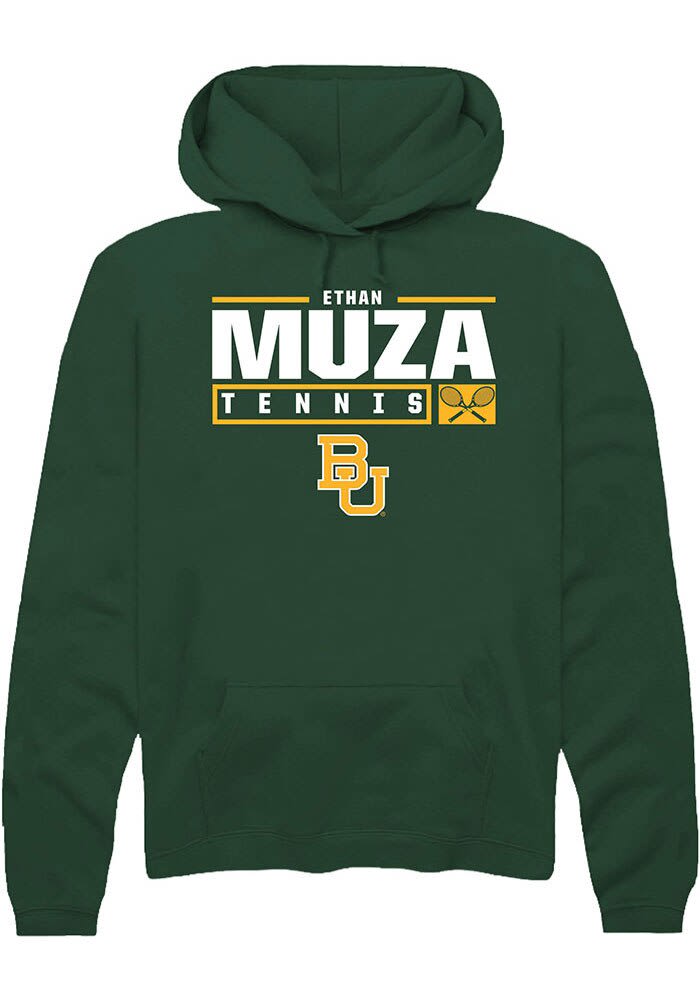 Ethan Muza Baylor Bears Mens DARKGREEN NIL Stacked Box Hoodie - 2476013191