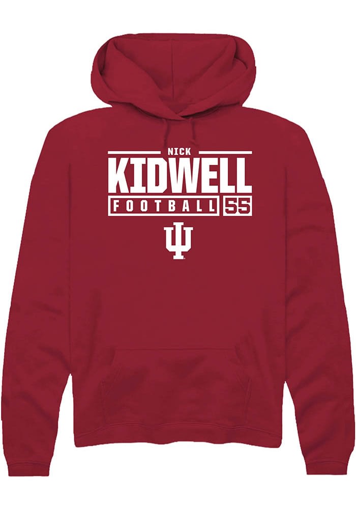Nick Kidwell Mens Red Indiana Hoosiers NIL Stacked Box Hoodie - 2476013730