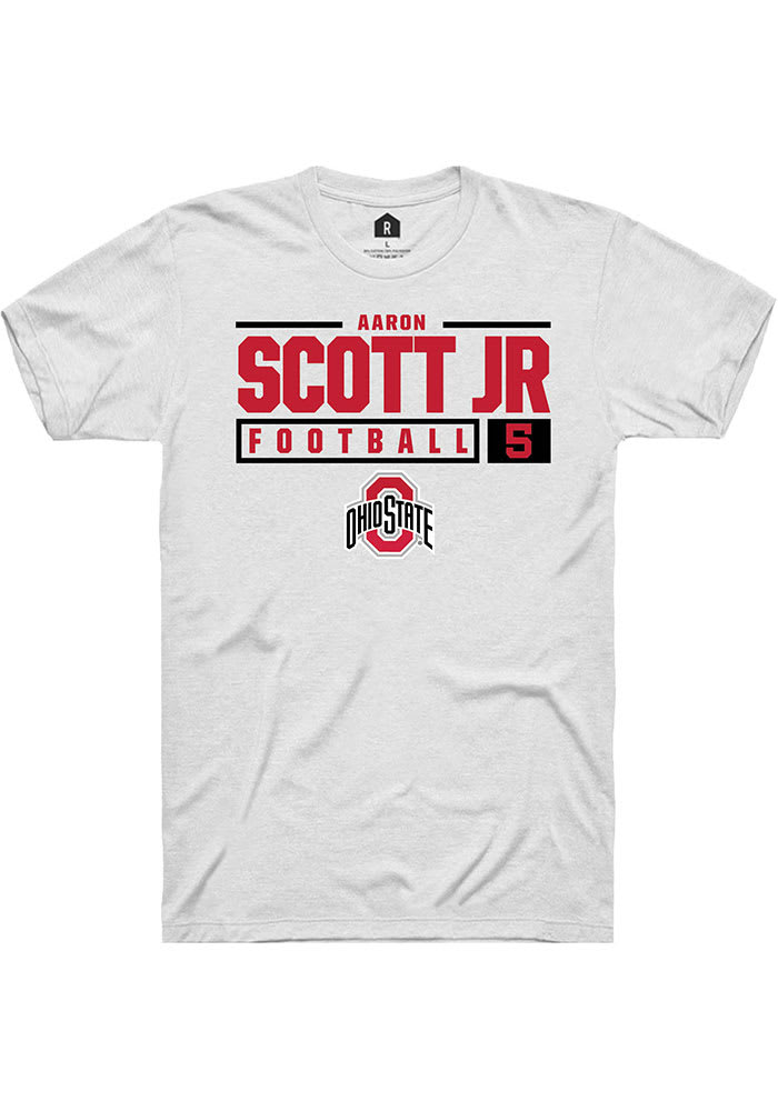Aaron Scott Jr Ohio State Buckeyes Rally White NIL Stacked Box Short ...