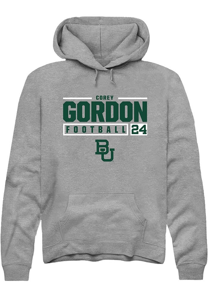 Corey Gordon Baylor Bears Mens GRAPHITE NIL Stacked Box Hoodie - 2476016080