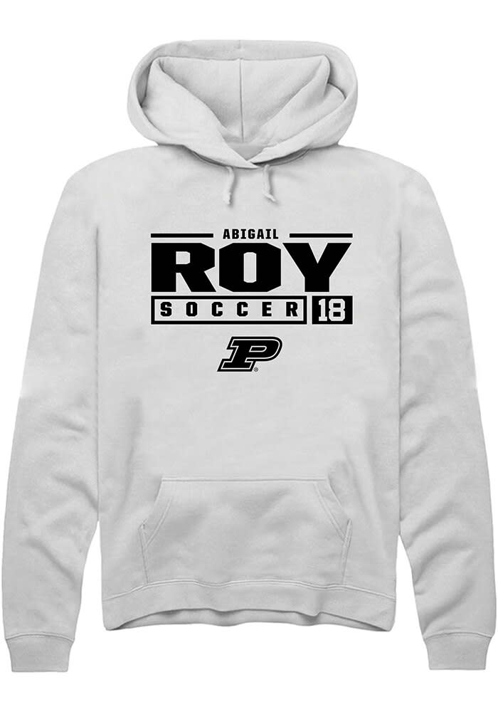 Abigail Roy Mens White Purdue Boilermakers NIL Stacked Box Hoodie ...
