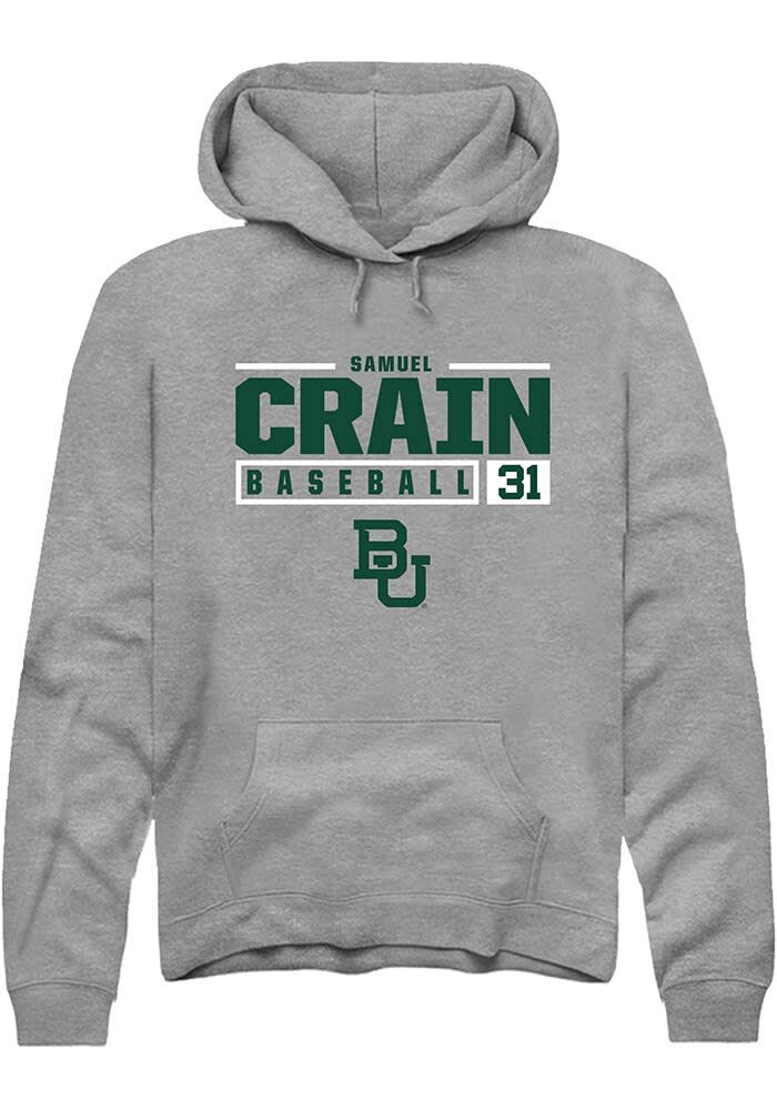 Samuel Crain Baylor Bears Mens GRAPHITE NIL Stacked Box Hoodie - 2476018500