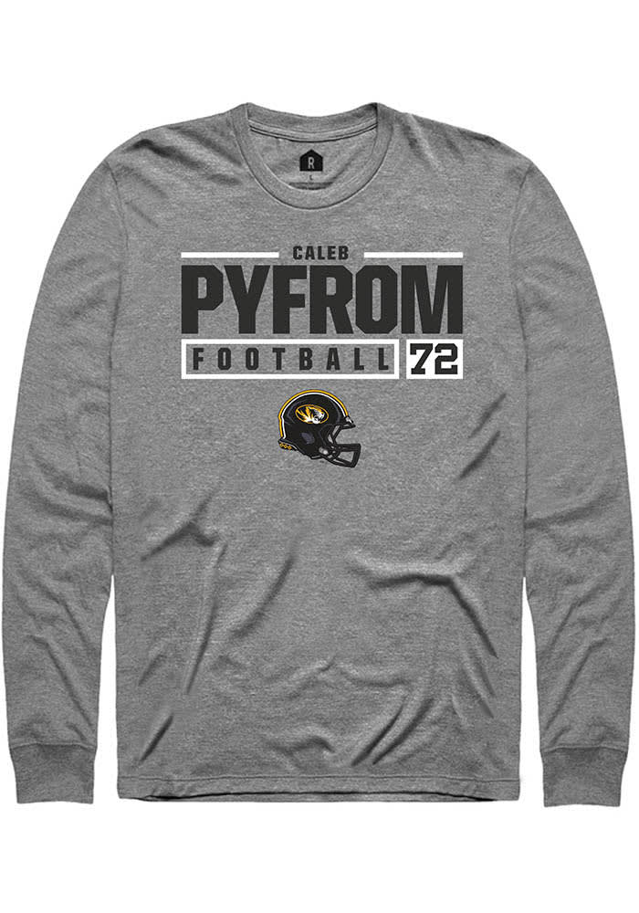 Caleb Pyfrom Missouri Tigers Rally GRAPHITE NIL Stacked Box Long Sleeve ...