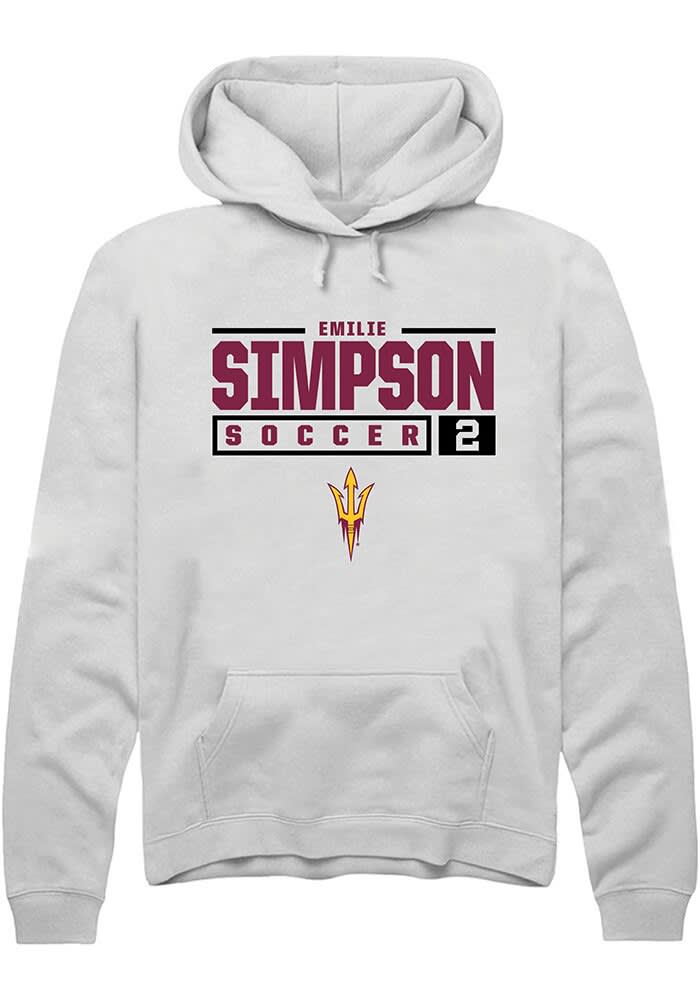 Emilie Simpson Arizona State Sun Devils Mens White NIL Stacked Box ...