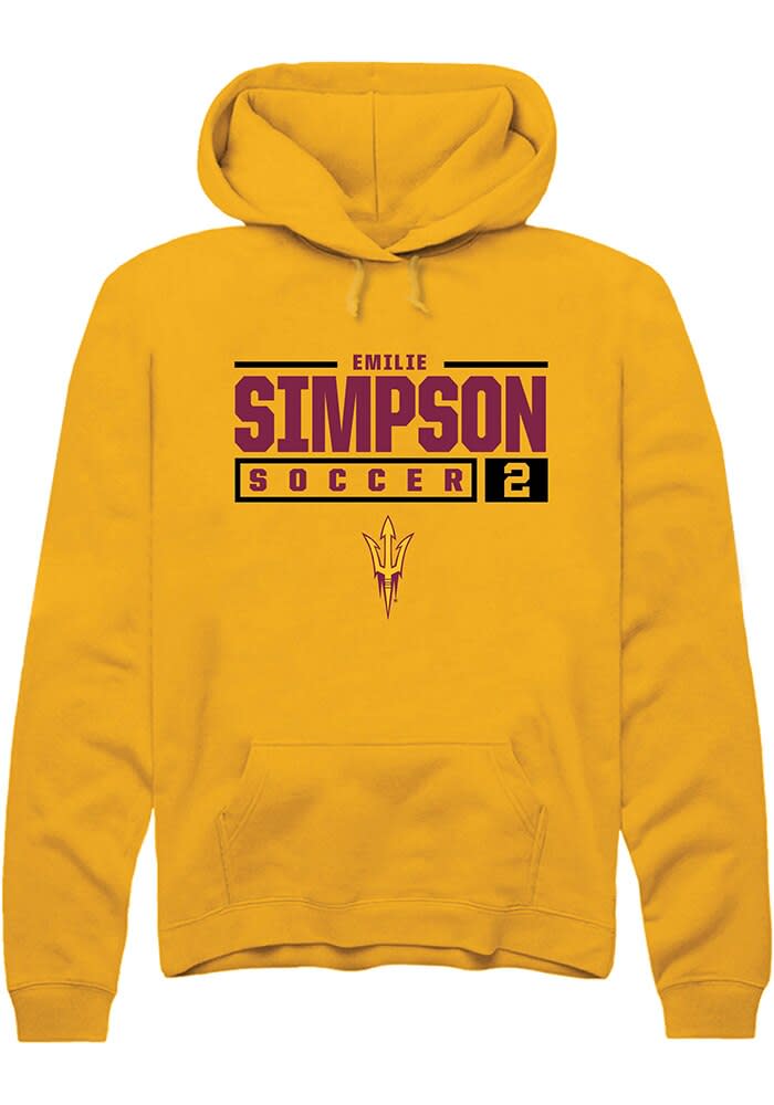 Emilie Simpson Arizona State Sun Devils Mens GOLD NIL Stacked Box ...
