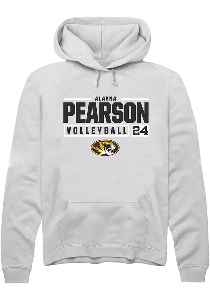 Alayna Pearson Missouri Tigers Mens White NIL Stacked Box Hoodie ...
