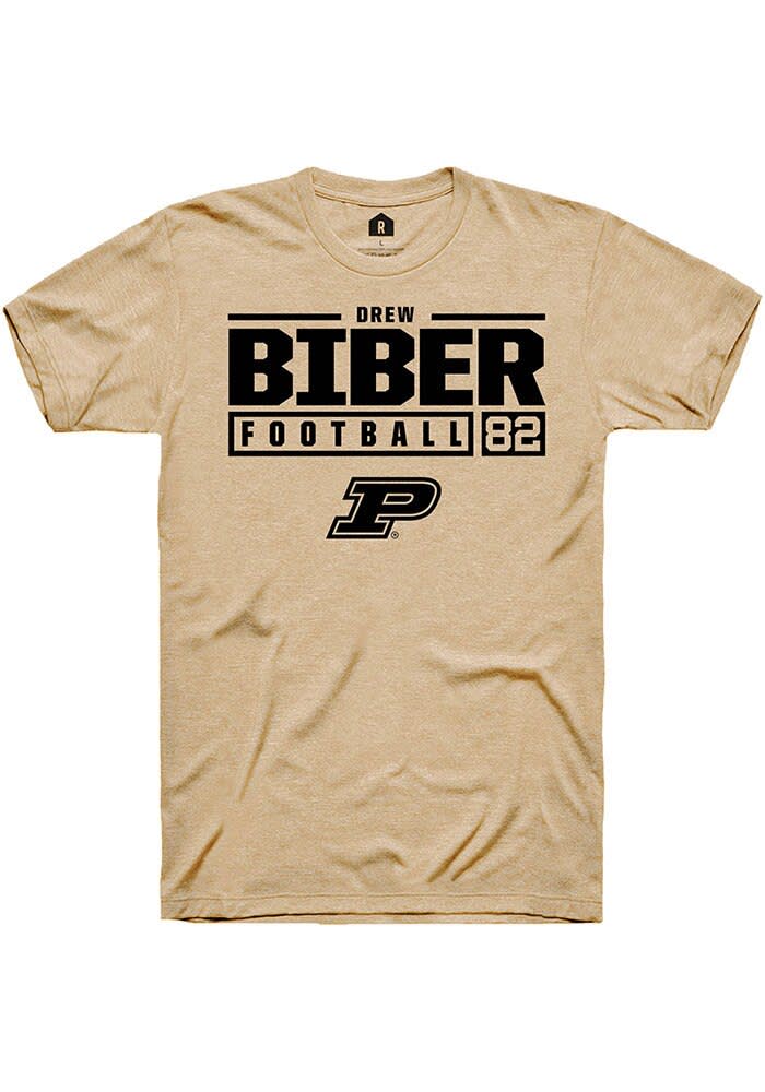 Drew Biber Purdue Boilermakers Rally GOLD NIL Stacked Box Short Sleeve ...