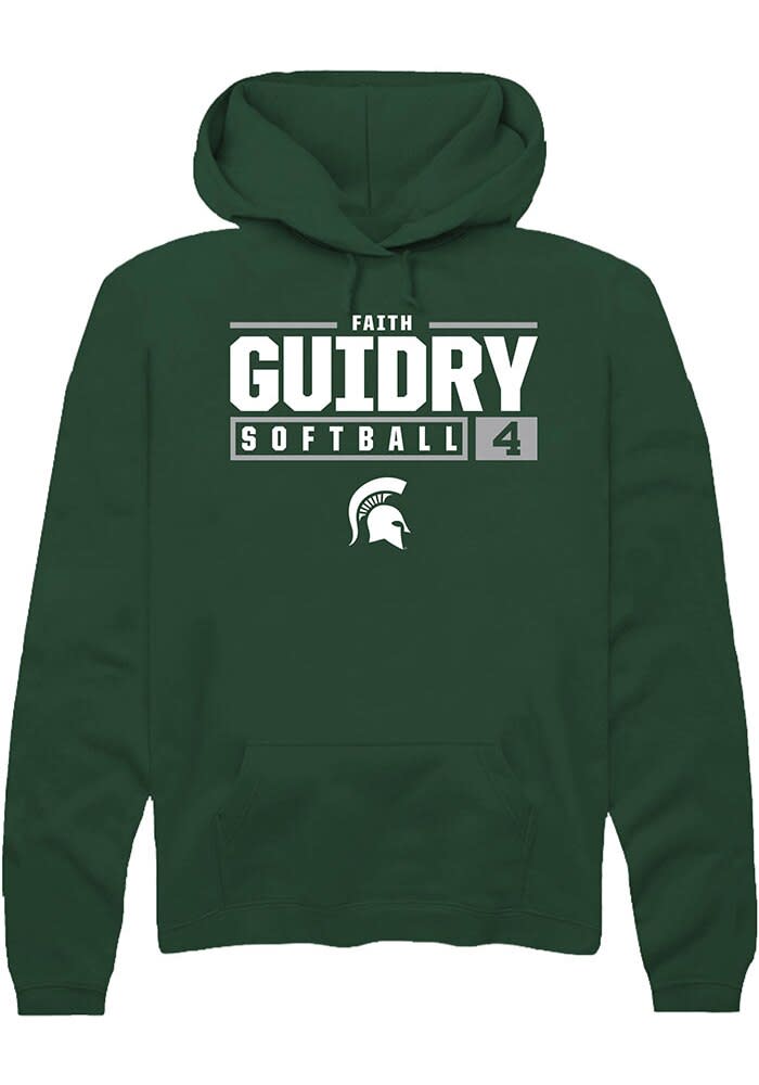 Faith Guidry Mens DARKGREEN Michigan State Spartans NIL Stacked Box ...
