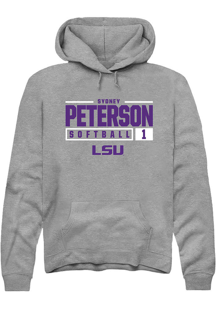 Sydney Peterson LSU Tigers Mens GRAPHITE NIL Stacked Box Hoodie ...