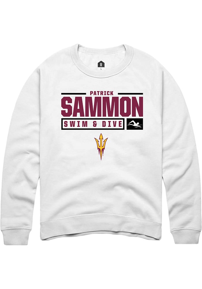 Patrick Sammon Arizona State Sun Devils Mens White NIL Stacked Box Crew ...