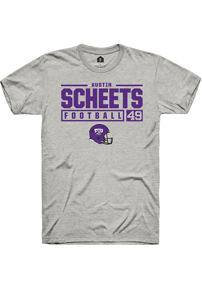 Austin Scheets TCU Horned Frogs Rally ASH NIL Stacked Box Short Sleeve ...