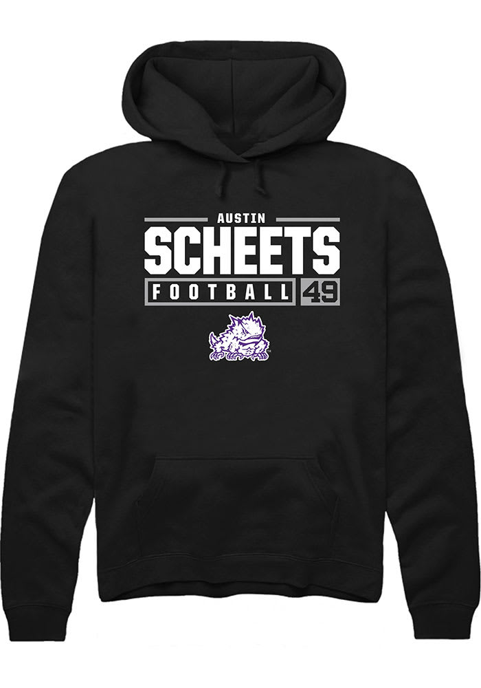 Austin Scheets TCU Horned Frogs Mens BLACK NIL Stacked Box Hoodie ...