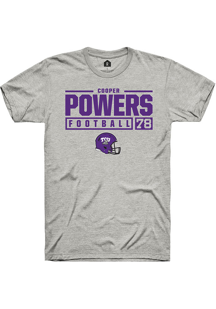 Cooper Powers TCU Horned Frogs Rally ASH NIL Stacked Box Short Sleeve T ...