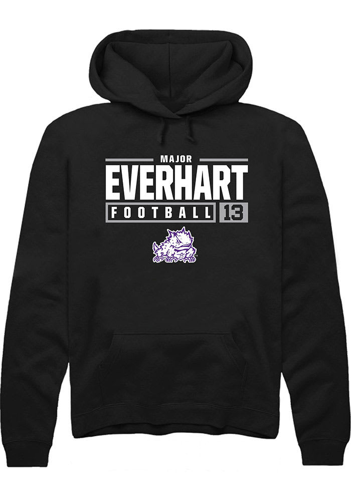 Major Everhart TCU Horned Frogs Mens BLACK NIL Stacked Box Hoodie ...