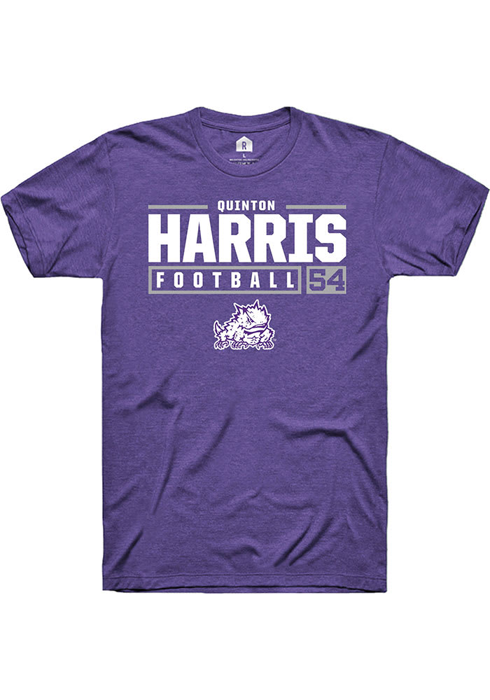 Quinton Harris TCU Horned Frogs Rally PURPLE NIL Stacked Box Short ...