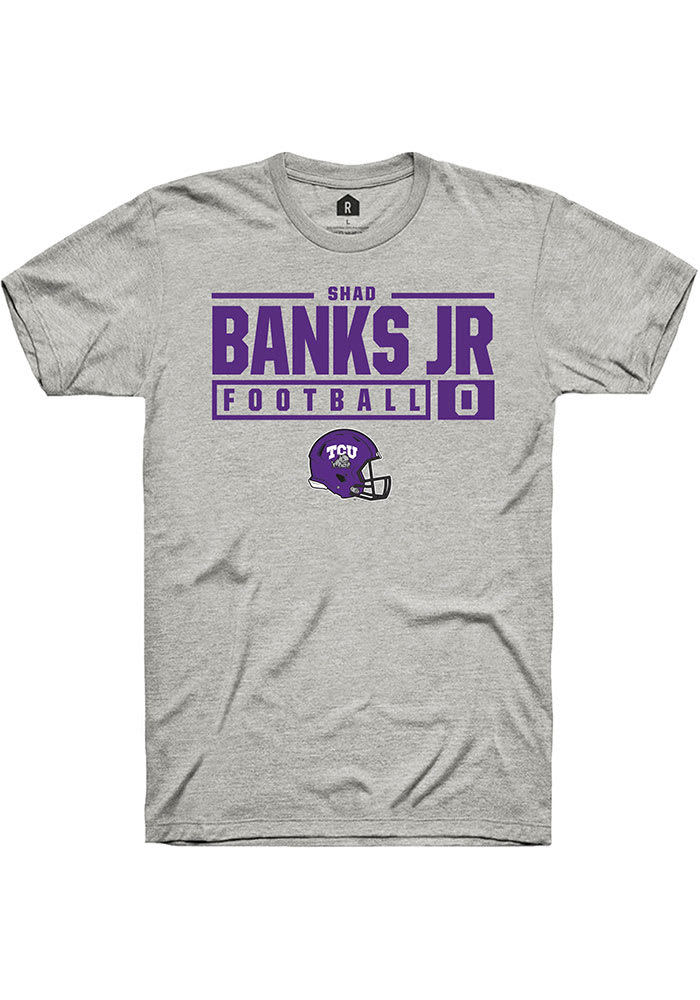 Shad Banks Jr. TCU Horned Frogs Rally ASH NIL Stacked Box Short Sleeve ...
