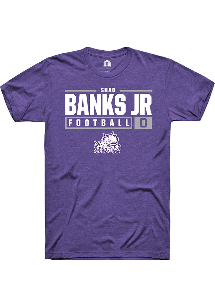 Shad Banks Jr. TCU Horned Frogs Rally PURPLE NIL Stacked Box Short ...