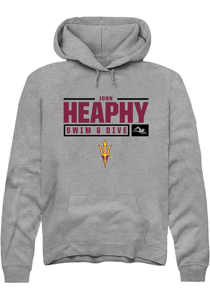 John Heaphy Arizona State Sun Devils NIL Stacked Box Hoodie - Graphite
