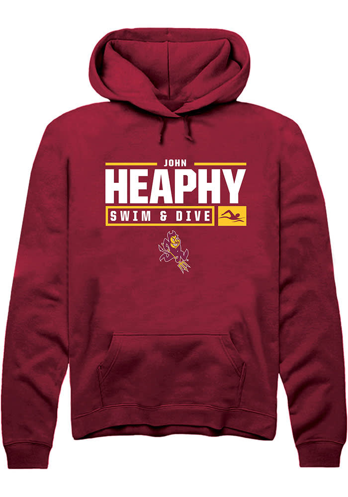 John Heaphy Arizona State Sun Devils NIL Stacked Box Hoodie - Maroon