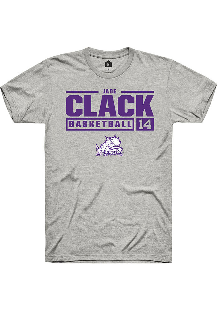 Jade Clack TCU Horned Frogs Rally ASH NIL Stacked Box Short Sleeve T ...