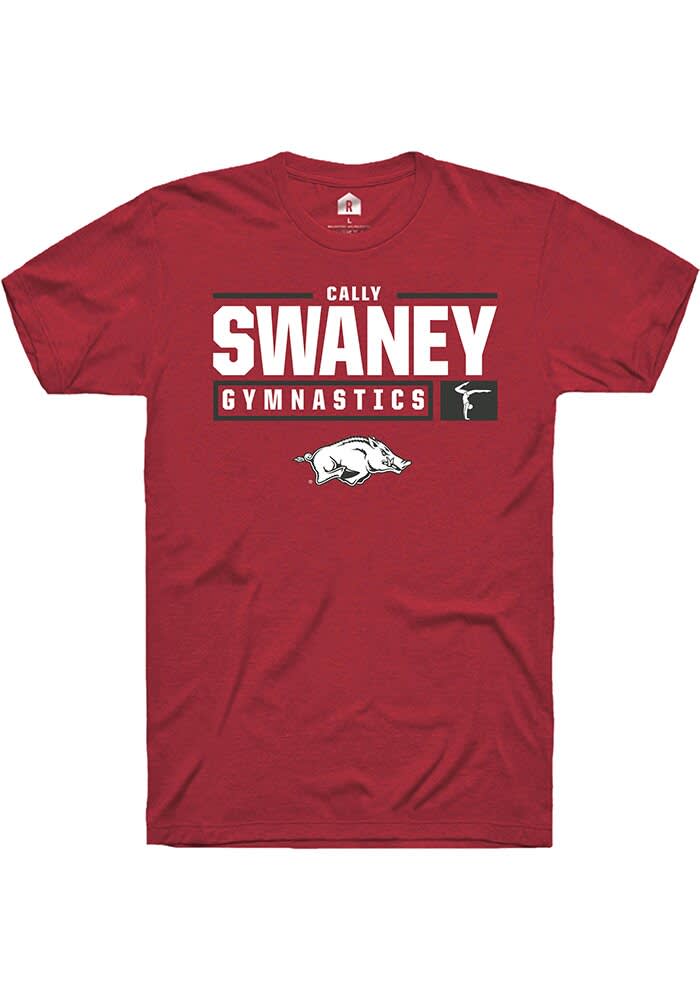 Cally swaney Arkansas Razorbacks Rally Red NIL Stacked Box Short Sleeve ...