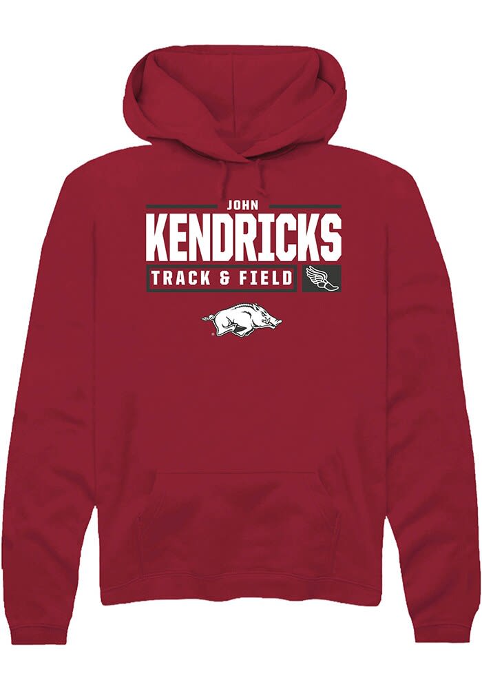 John Kendricks Arkansas Razorbacks NIL Stacked Box Hoodie - Red