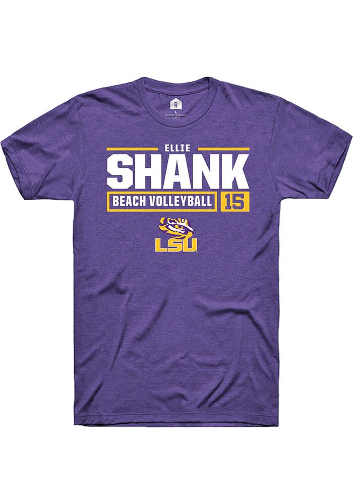 Ellie Shank LSU Tigers Rally PURPLE NIL Stacked Box Short Sleeve T ...