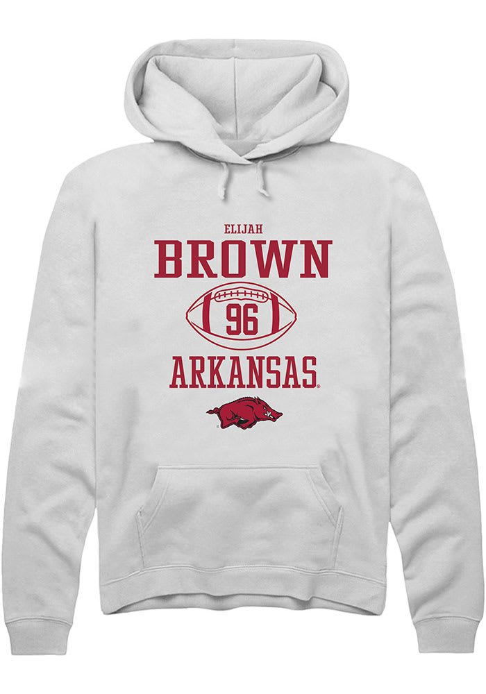 Elijah Brown Arkansas Razorbacks NIL Sport Icon Hoodie - White