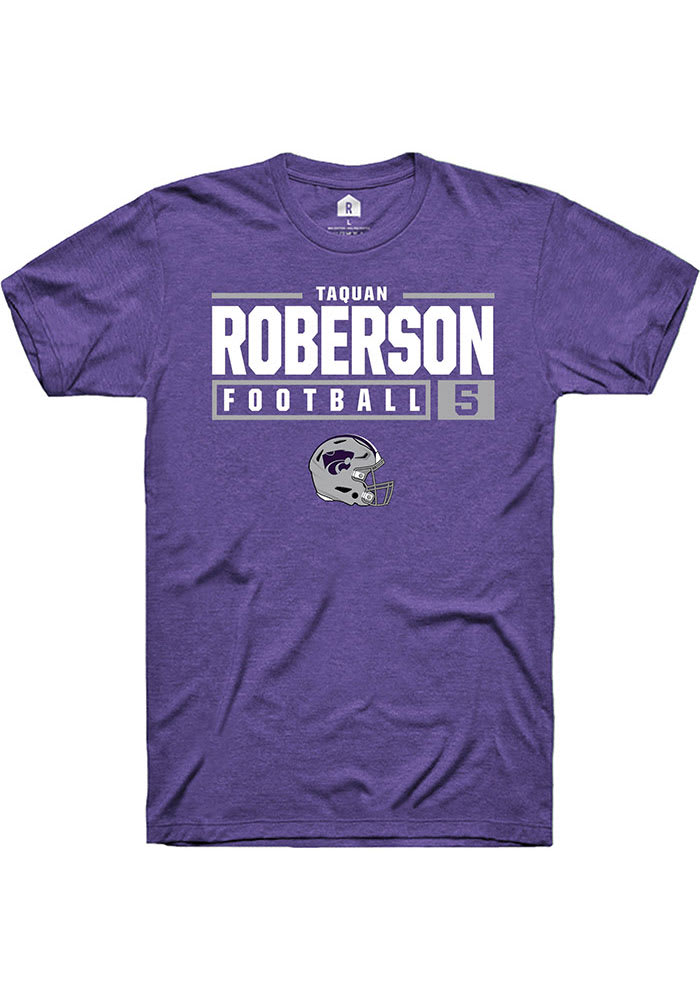Ta'Quan Roberson K-State Wildcats Rally PURPLE NIL Stacked Box Short ...