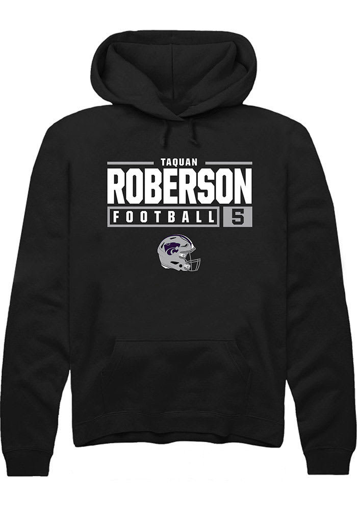 Ta'Quan Roberson K-State Wildcats Mens BLACK NIL Stacked Box Hoodie ...