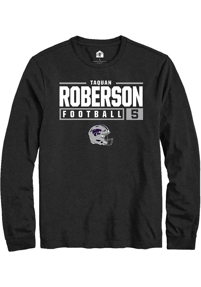 Ta'Quan Roberson K-State Wildcats Rally BLACK NIL Stacked Box Long ...