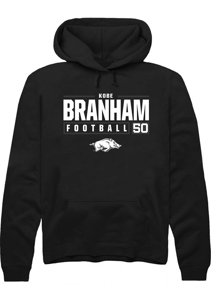 Kobe Branham Arkansas Razorbacks Mens BLACK NIL Stacked Box Hoodie ...