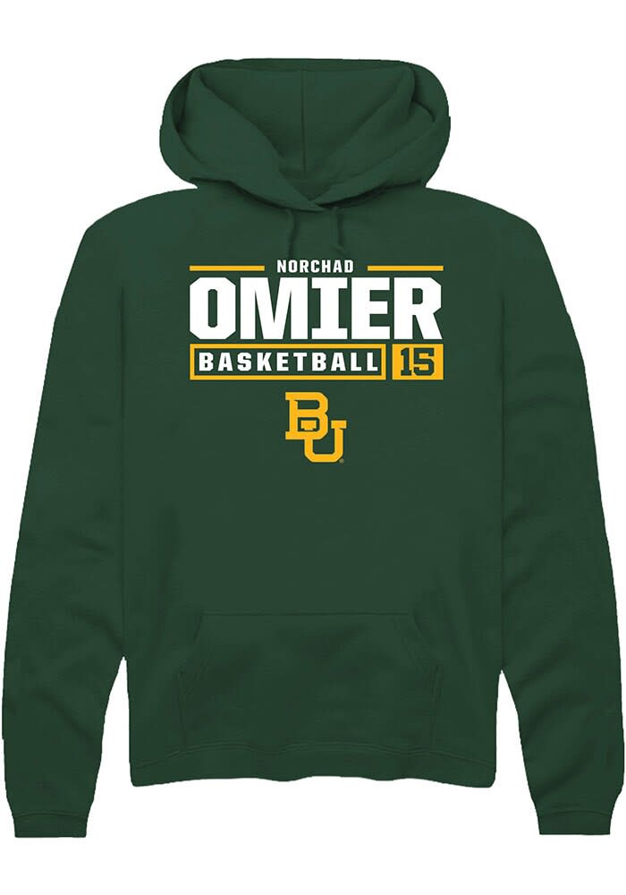 Norchad Omier Baylor Bears Mens DARKGREEN NIL Stacked Box Hoodie ...